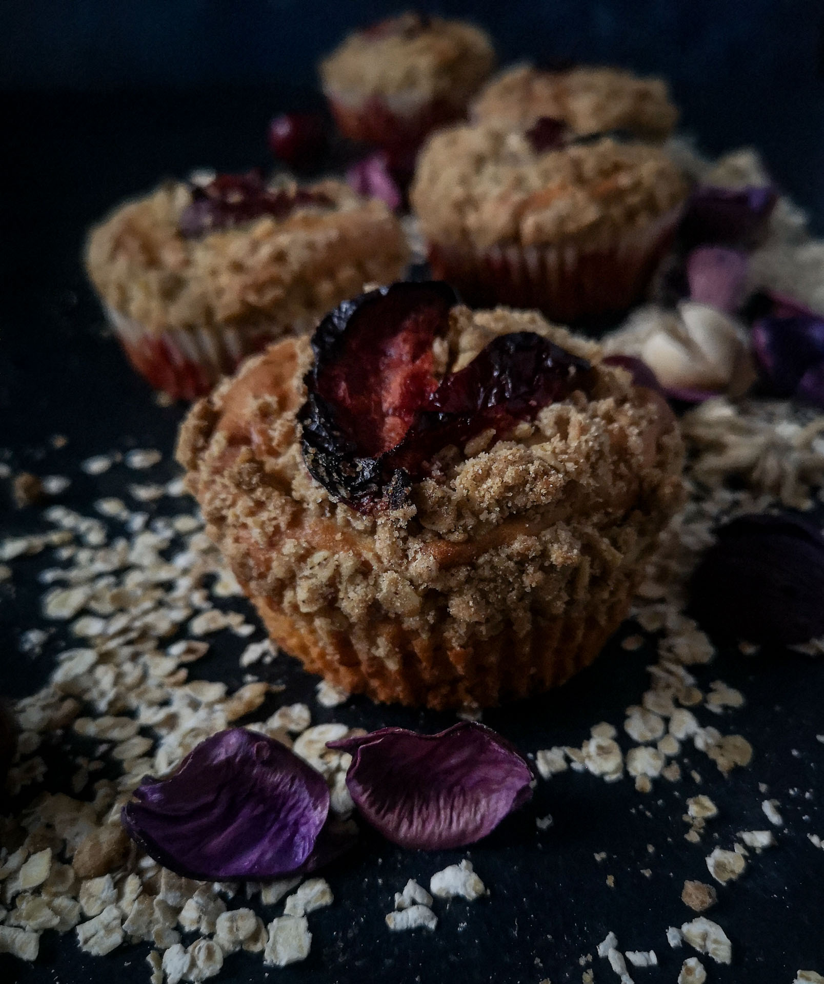 Small Batch Plum Crumble Muffins Recipe - Pink Haired Pastry Chef