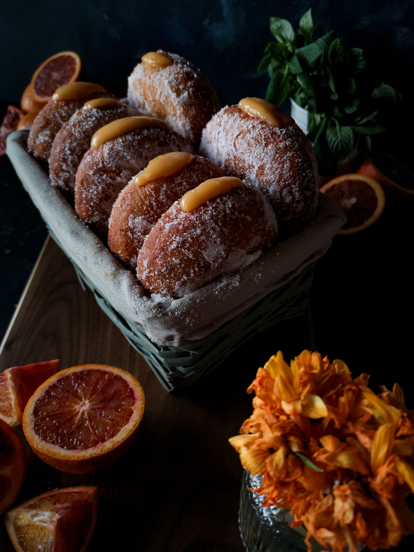 Sourdough Doughnuts Recipe with Blood Orange Curd - Pink Haired Pastry Chef
