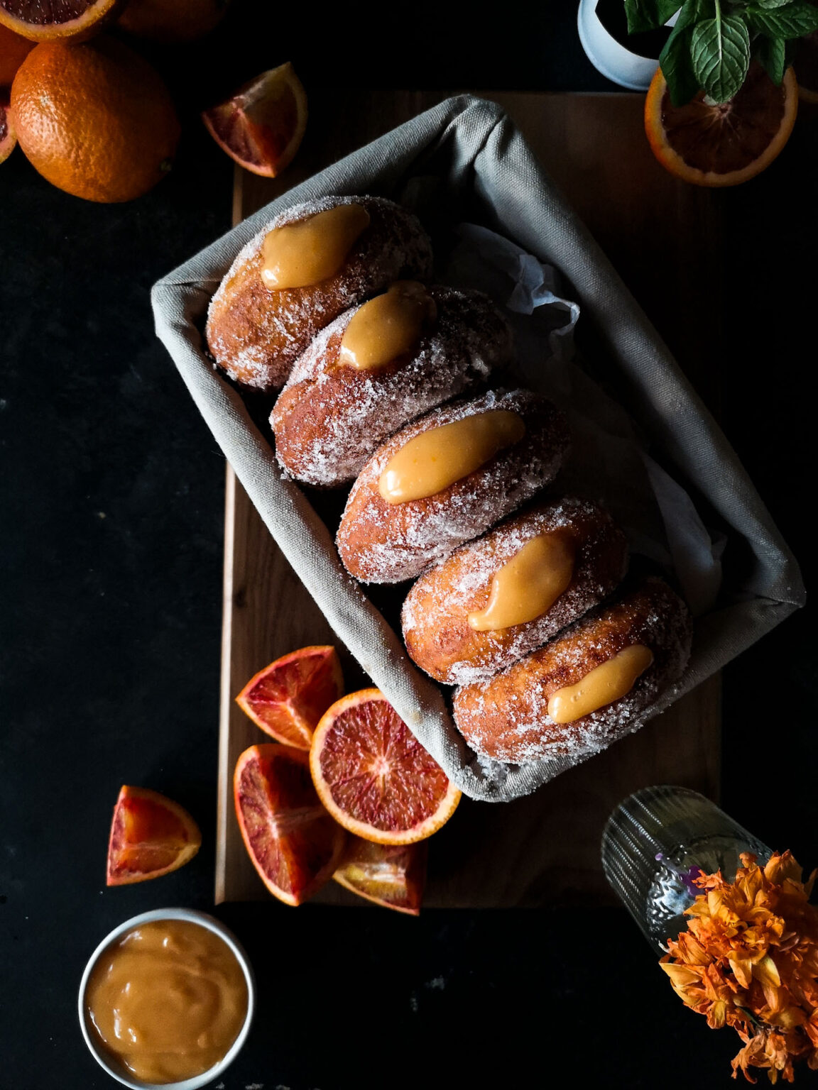 Sourdough Doughnuts Recipe with Blood Orange Curd - Pink Haired Pastry Chef