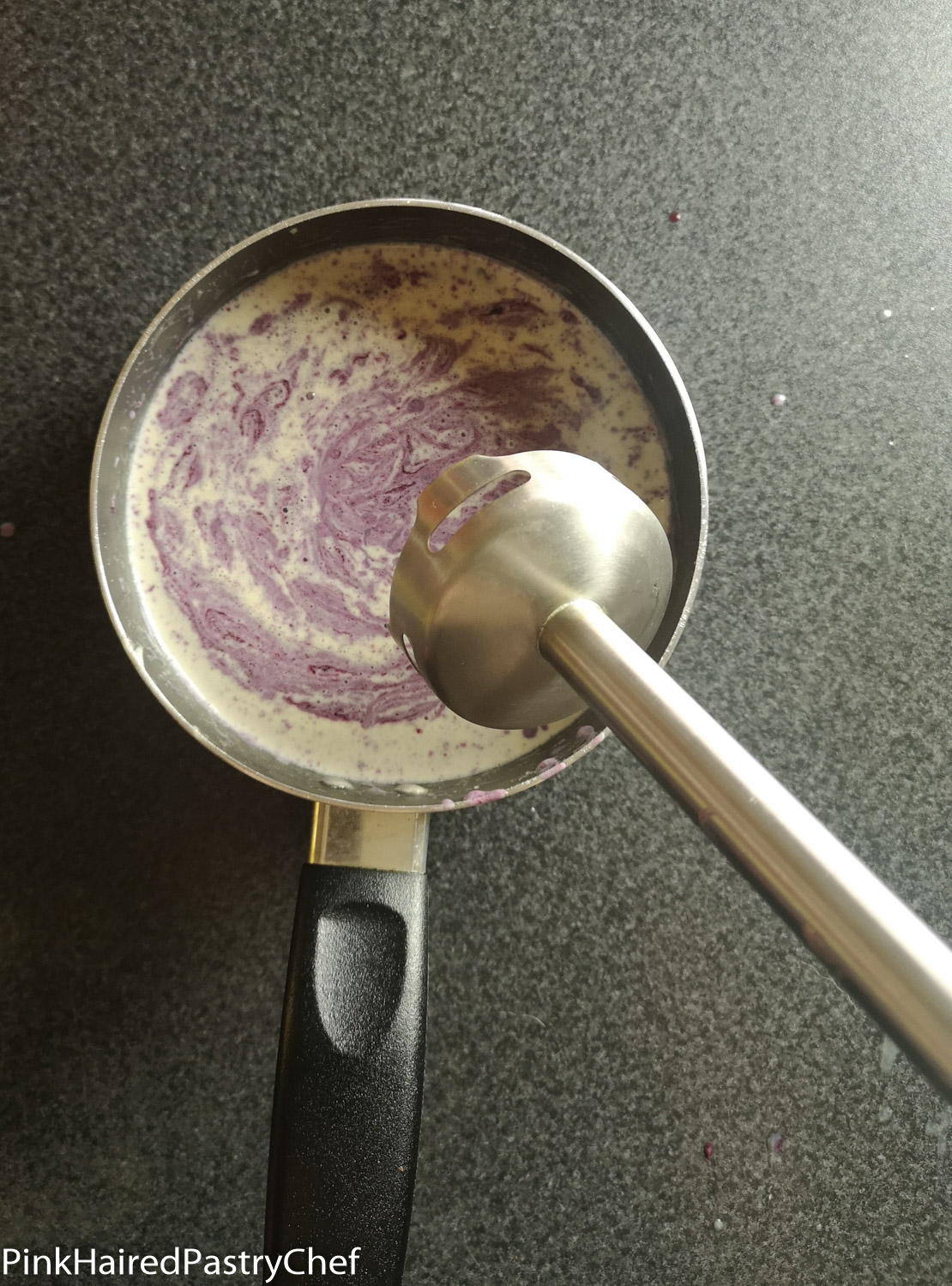 Blueberry White Chocolate Whipped Ganache Recipe - Pink Haired Pastry Chef