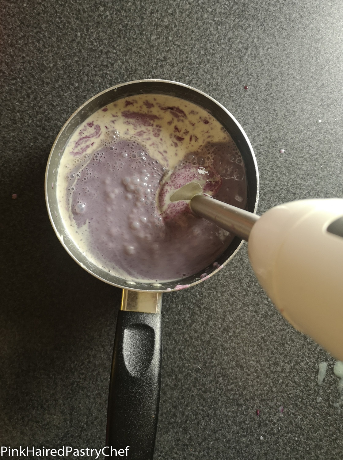 Blueberry White Chocolate Whipped Ganache Recipe - Pink Haired Pastry Chef
