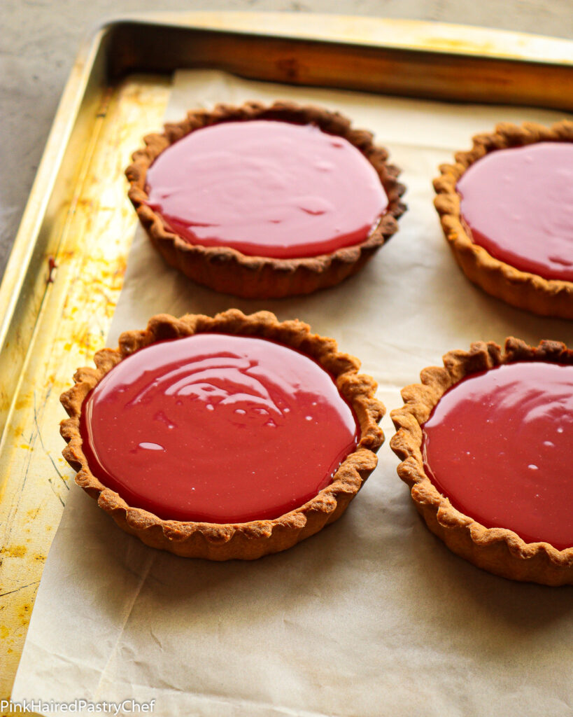 Ruby Chocolate Ganache Tarts Recipe - Pink Haired Pastry Chef