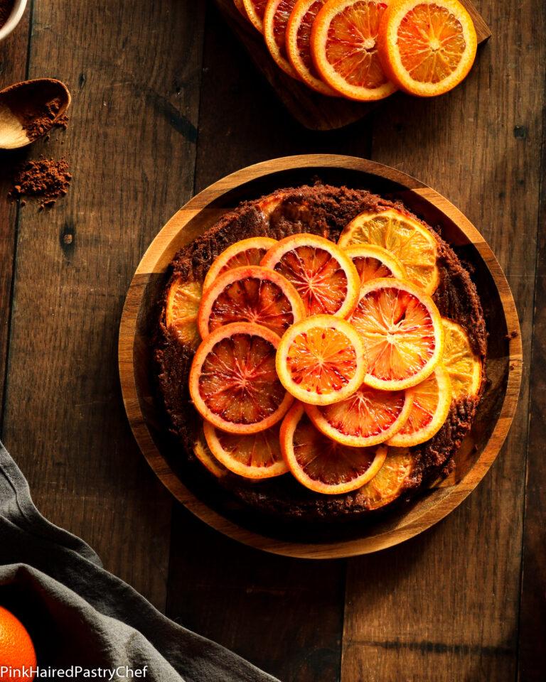 Chocolate Orange Mayo Upside Down Cake Recipe - Pink Haired Pastry Chef