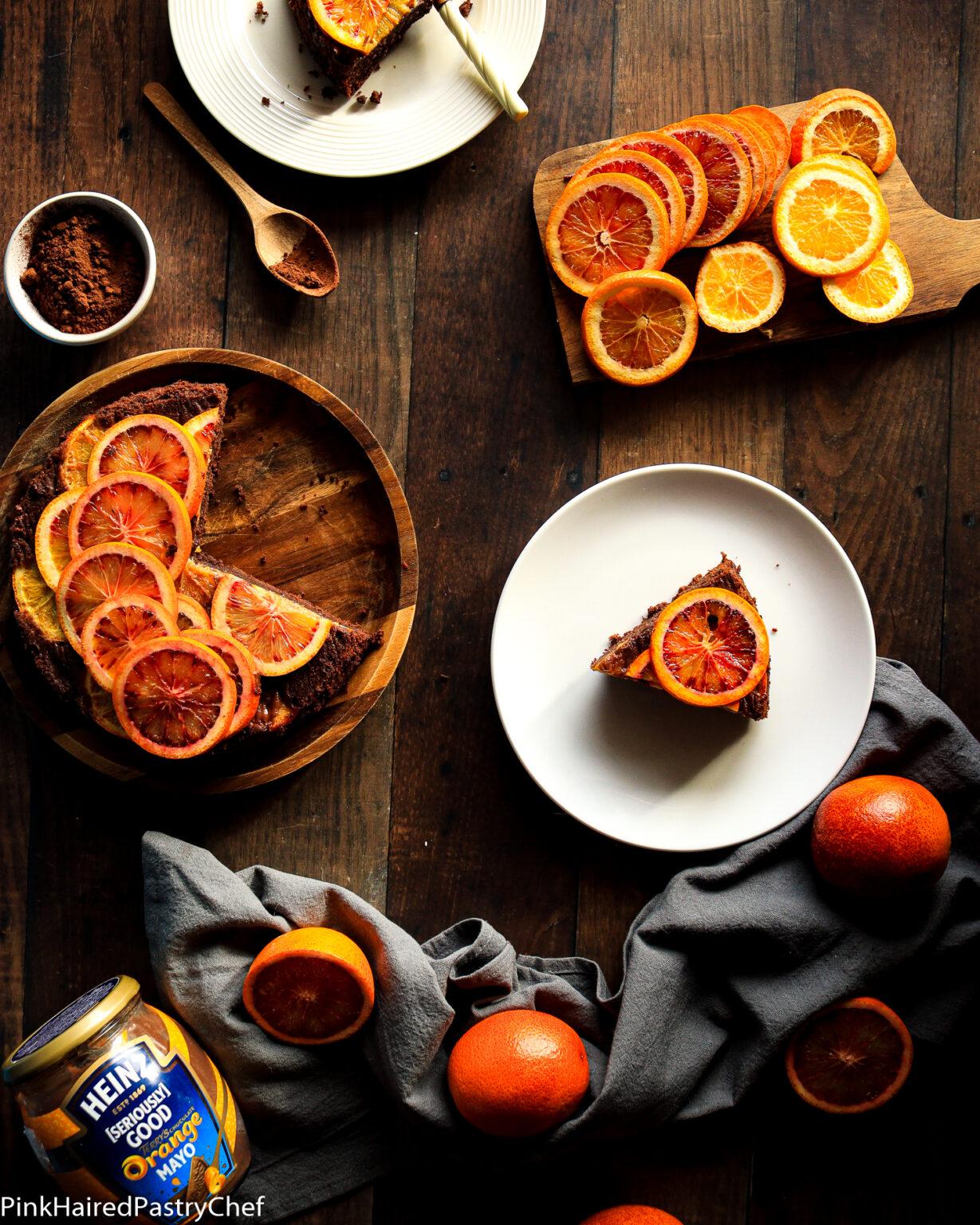 Chocolate Orange Mayo Upside Down Cake Recipe - Pink Haired Pastry Chef