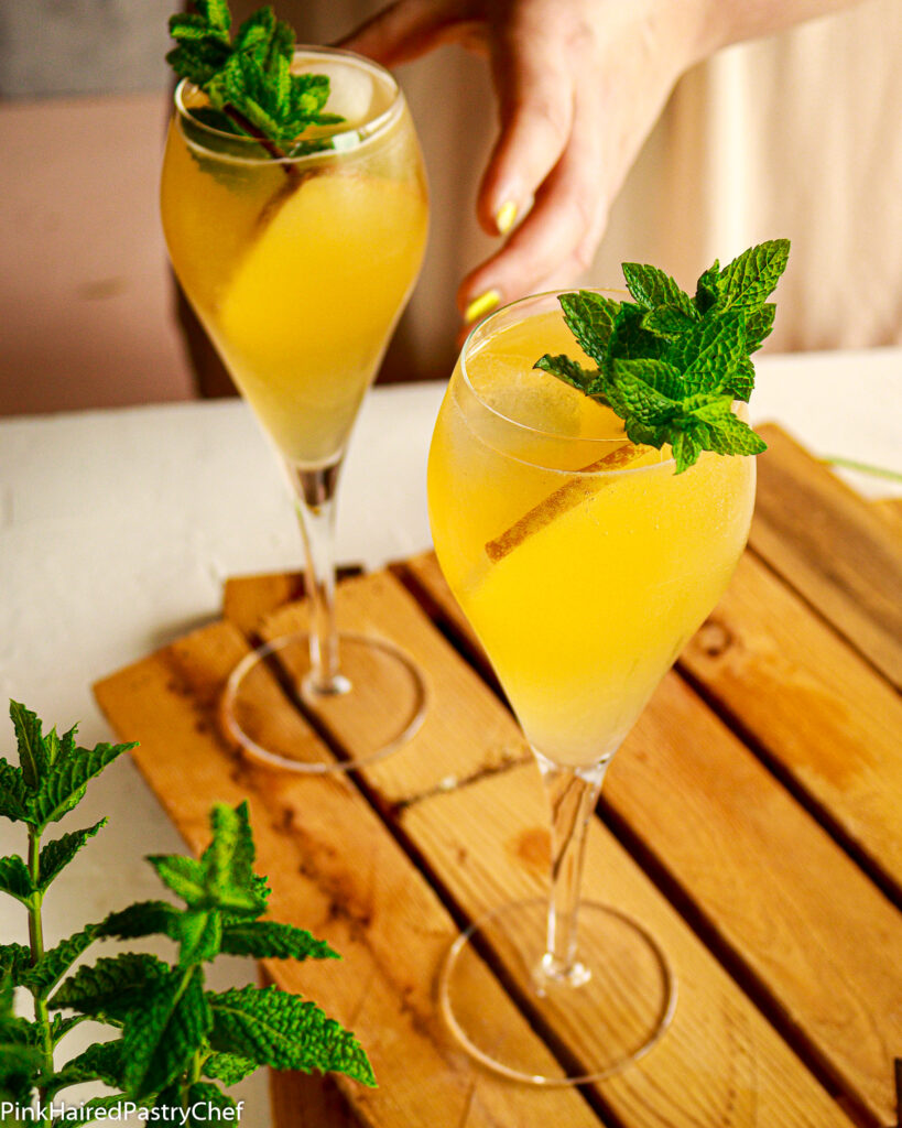 Pear Apple Gin Fizz Cocktail Recipe - Pink Haired Pastry Chef