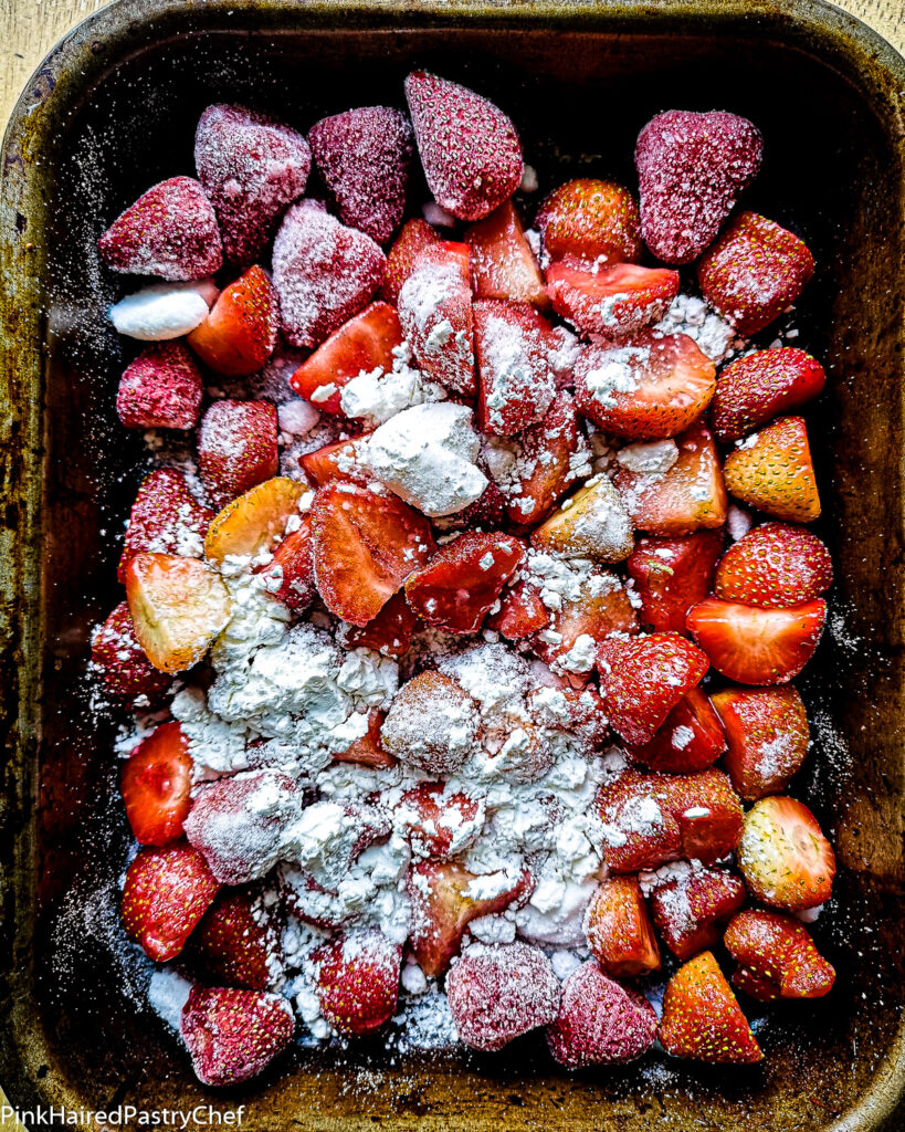 Roasted Strawberry Mascarpone Sponge Cake Recipe - Pink Haired Pastry Chef