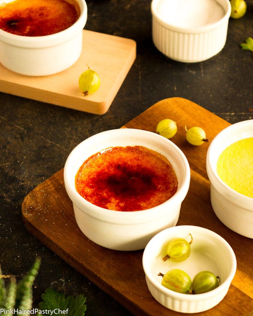 Gooseberry Crème Brûlée Recipe - Pink Haired Pastry Chef