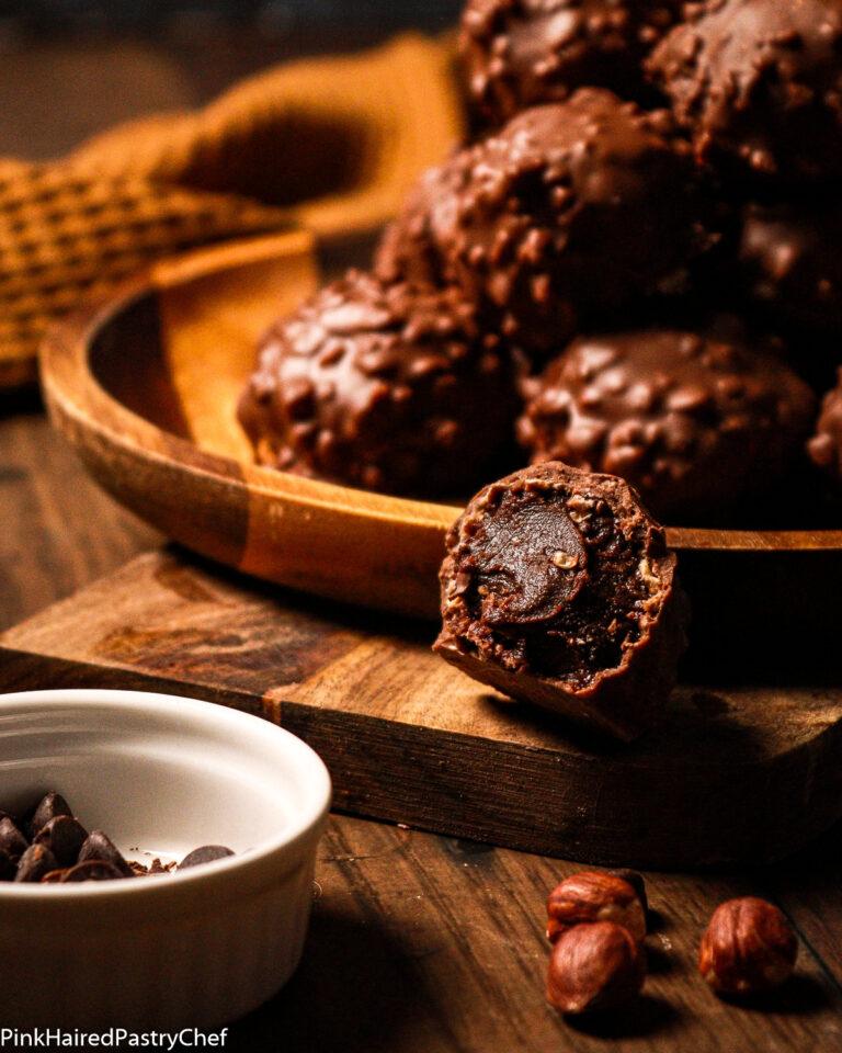 Nutella Hazelnut Chocolate Truffles Recipe - Pink Haired Pastry Chef