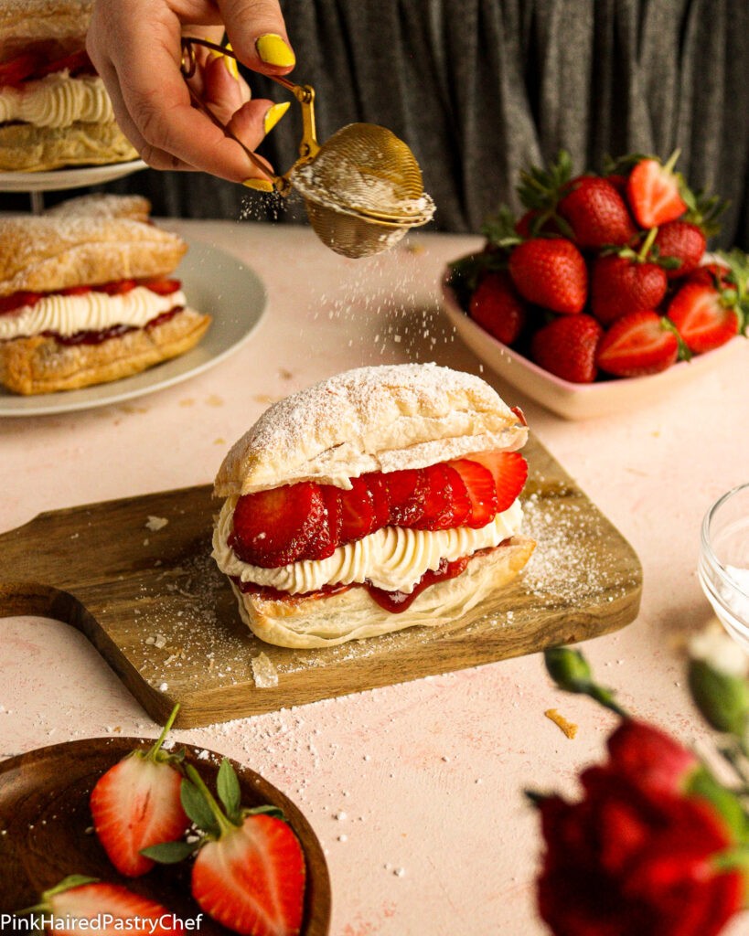 Bakery Style Cream Slices Recipe - Pink Haired Pastry Chef