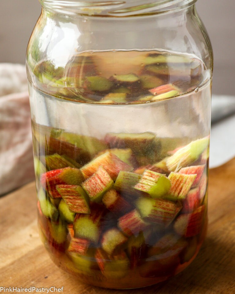 Homemade Rhubarb Infused Vodka Recipe - Pink Haired Pastry Chef