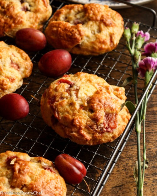 Irish Roasted Plum Scones Recipe - Pink Haired Pastry Chef