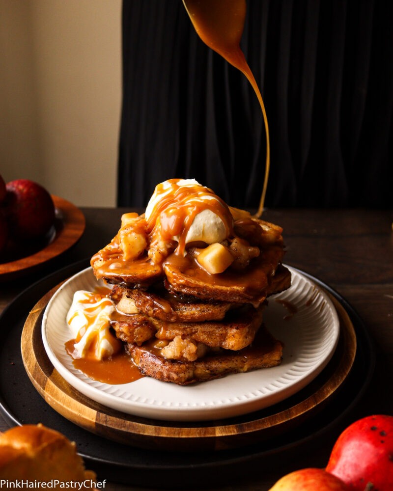 Apple French Toast with Salted Caramel Sauce Recipe - Pink Haired ...