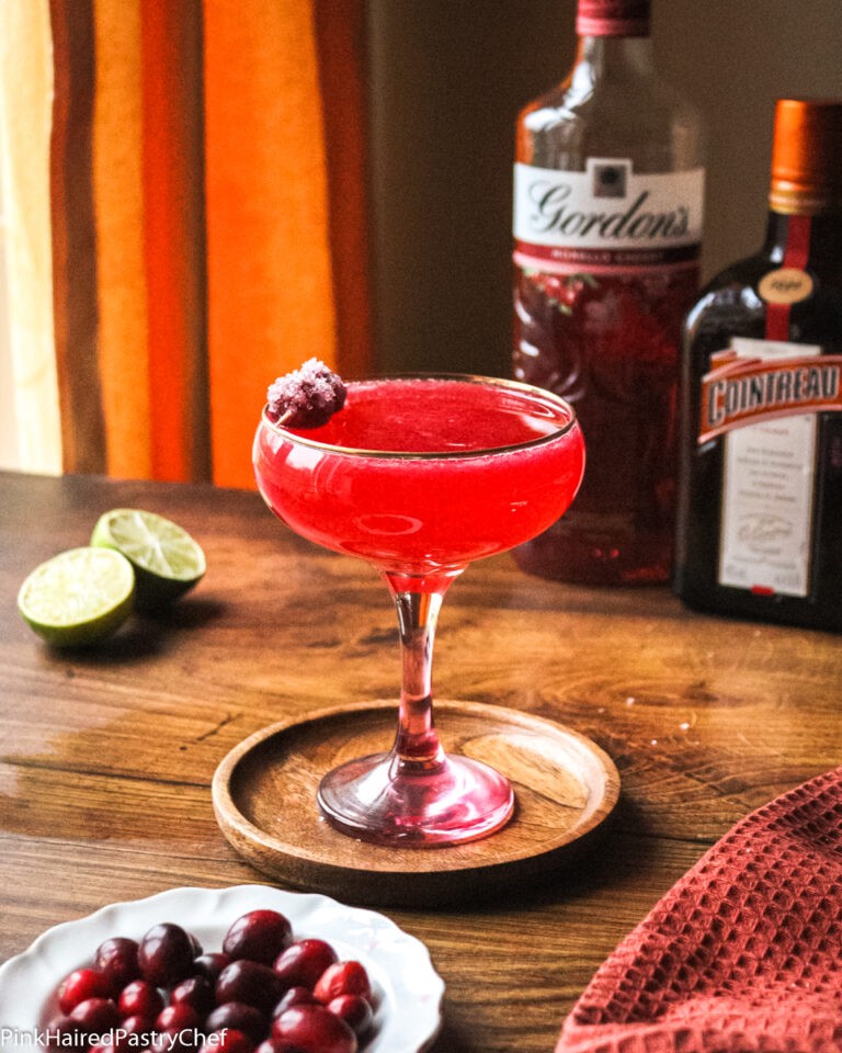 Cranberry Cosmo Cocktail Recipe - Pink Haired Pastry Chef