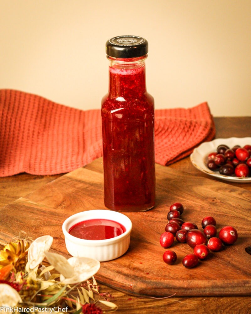 Cranberry Simple Syrup for Drinks Recipe - Pink Haired Pastry Chef