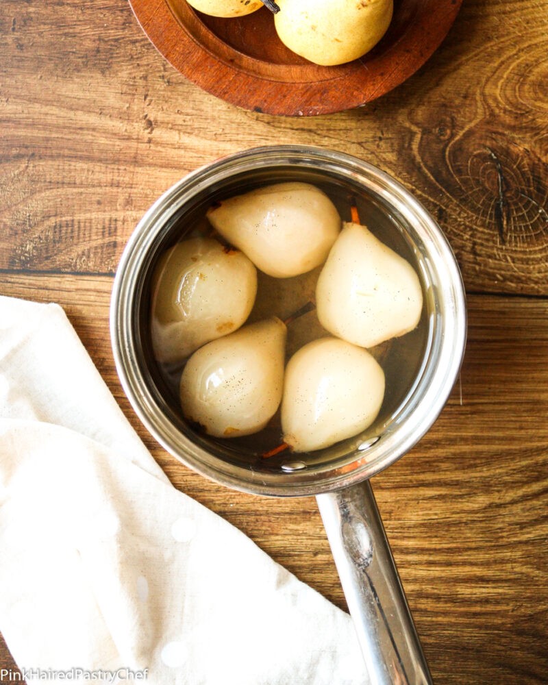 Vanilla Poached Pears Recipe - Pink Haired Pastry Chef