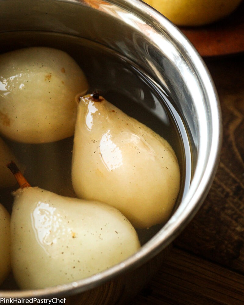 Vanilla Poached Pears Recipe - Pink Haired Pastry Chef