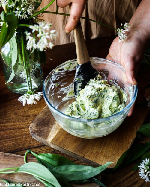Wild Garlic Infused Butter Recipe - Pink Haired Pastry Chef