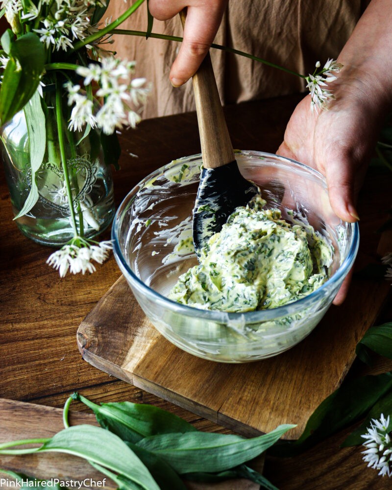 Wild Garlic Infused Butter Recipe - Pink Haired Pastry Chef