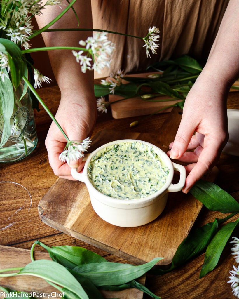 Wild Garlic Infused Butter Recipe - Pink Haired Pastry Chef