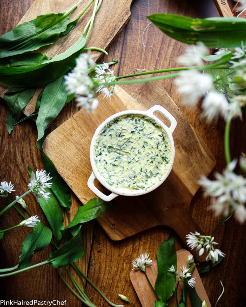 Wild Garlic Infused Butter Recipe - Pink Haired Pastry Chef