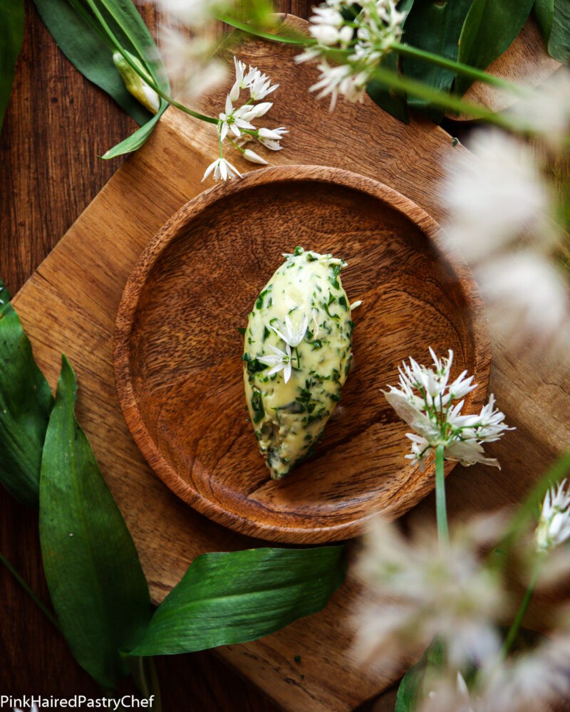 Wild Garlic Infused Butter Recipe - Pink Haired Pastry Chef