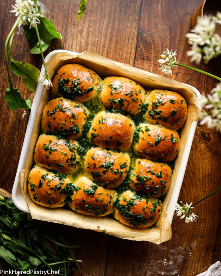 Wild Garlic Bread Rolls Recipe - Pink Haired Pastry Chef