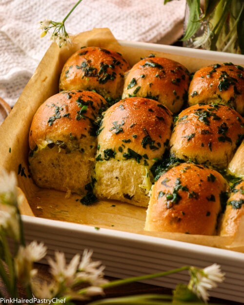 Wild Garlic Bread Rolls Recipe - Pink Haired Pastry Chef