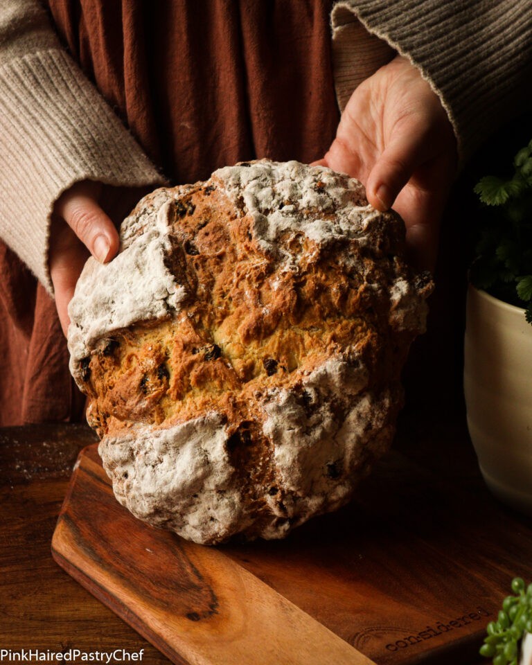 Traditional Irish Fruit Soda Bread Recipe - Pink Haired Pastry Chef