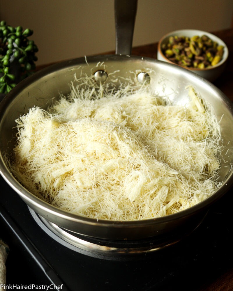 How To Cook Kataifi Pastry for Dubai Chocolate Recipes - Pink Haired ...