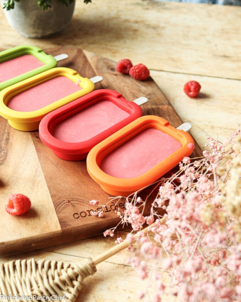 Raspberry Yogurt Ice Pops Recipe - Pink Haired Pastry Chef